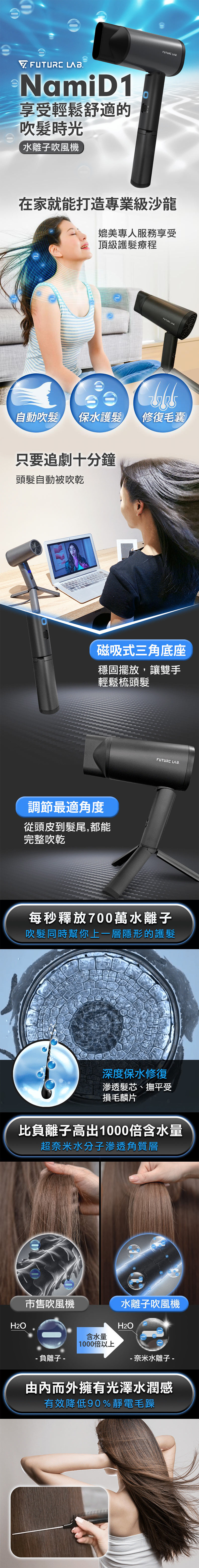 FUTURE LAB. 未來實驗室NamiD1水離子吹風機 - Hami Point品牌館