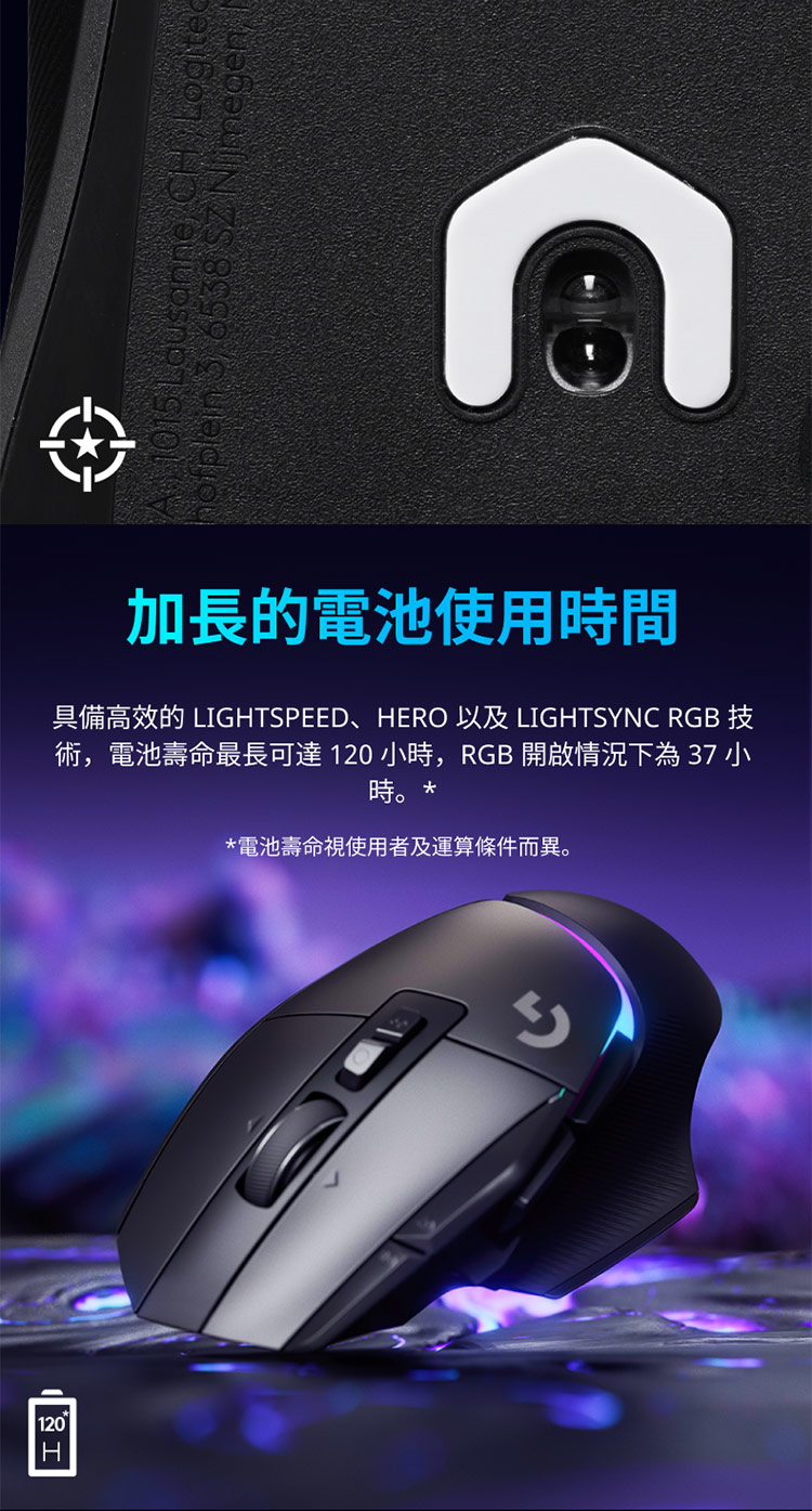 Logitech_羅技G502 X PLUS 炫光高效能無線電競滑鼠(皓月白) - Hami品牌館