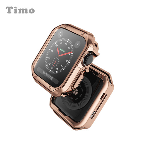 Timo Apple Watch 42/44/45/49mm 金屬質感全包覆電鍍錶框-玫瑰金 - Hami Point品牌館